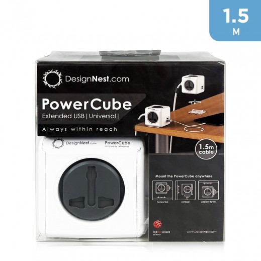 Buy Allocacoc Powercube 5-Socket Extended 2-USB Universal 1.5m | توصيل ...