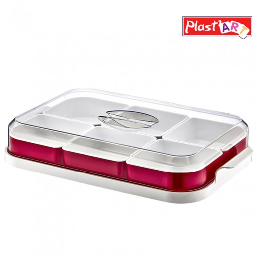 Buy Plast Art Double Color 6 Divided Bowl | توصيل Taw9eel.com