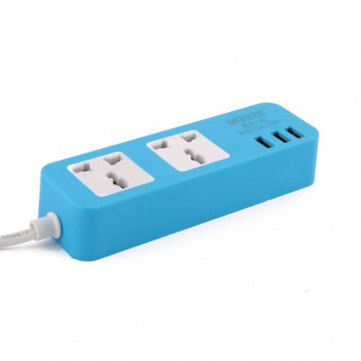 Buy Extension Electrical Socket with 3 USB Outlet Plugs - Blue ...