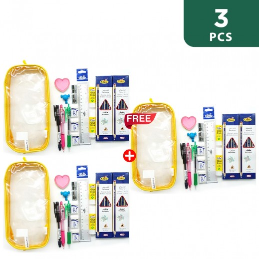 Buy Stationery Set Yellow Kit 16 Pieces - 2 + 1 Free - delivered by ...