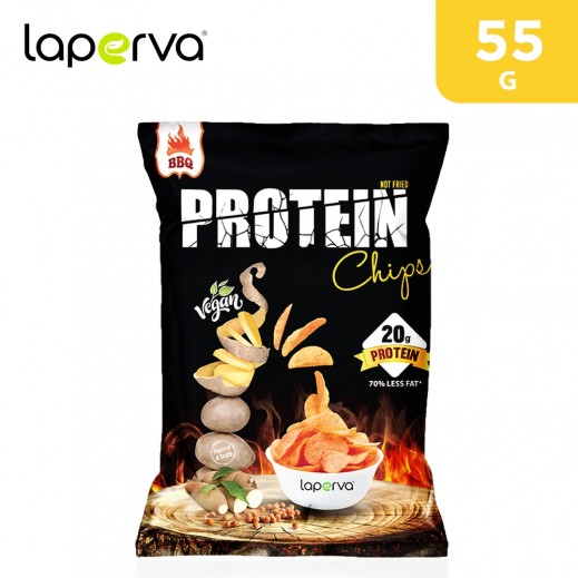 Buy Laperva Vegan 70% Less Fat BBQ Protien Chips 55 g | توصيل Taw9eel.com
