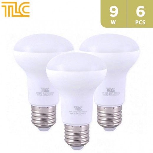 TLC LED E27 R63 9W Bulb - White - 6PCS | توصيل Taw9eel.com