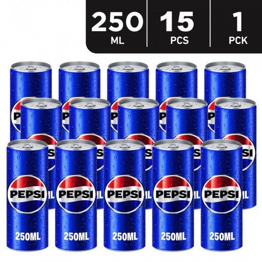 Buy Pepsi Soft Drink Can 15×250 ml | توصيل Taw9eel.com