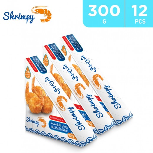 Buy Shrimpy Frozen Breaded Butterfly Shrimp 12 x 300 g | توصيل Taw9eel.com