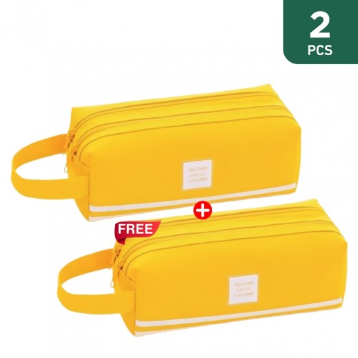Buy Snap Button Pencil Case Yellow ( 1+1 Free ) | توصيل Taw9eel.com