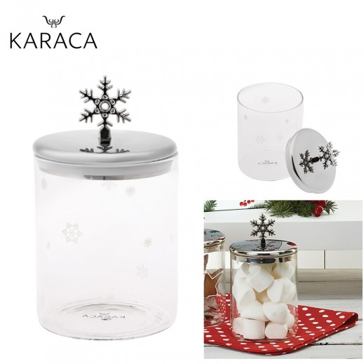 Buy Karaca Snowflake Candy Glass Storage Container | توصيل Taw9eel.com