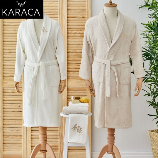 Buy Karaca Home Nature Offwhite-Beige Family Bathrobe Set | توصيل ...
