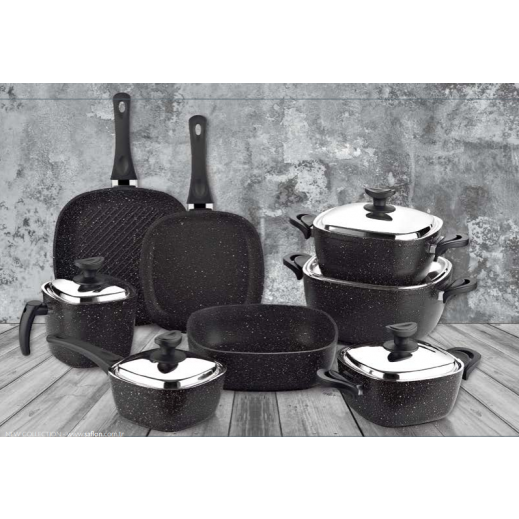 Buy Saflon Granite Cookware Set 13 Pieces - Assorted Color | توصيل ...