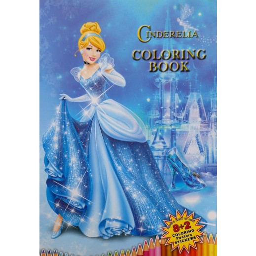 Buy Cindrella Coloring Book with Stickers | توصيل Taw9eel.com
