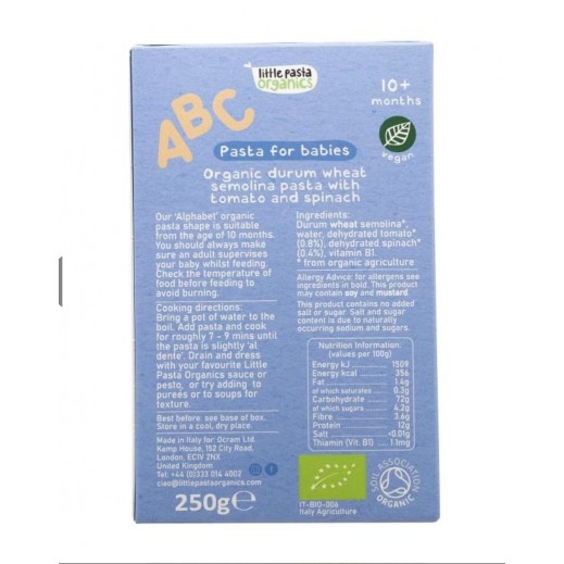 Buy Little Pasta Organics Mini Alphabet Pasta For Babies Wheat With ...