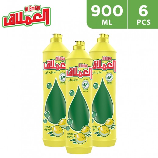 Buy Al-Emlaq Dish Wash Liquid Lemon 900 ml - 6 Pieces | توصيل Taw9eel.com