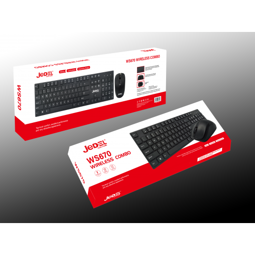 Buy Jedel Wireless English & Arabic Keyboard With Wireless Mouse ...