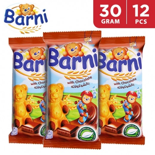 Buy Barni Sponge Cake With Chocolate 12 x 30 g | توصيل Taw9eel.com