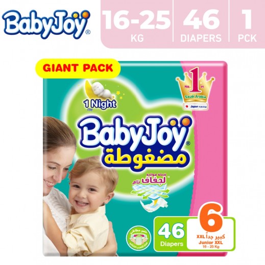 Buy Babyjoy Diapers Giant Size 6 Junior XXL (16-25 Kg) 46 Pieces - delivered by Taw9eel Fast ...