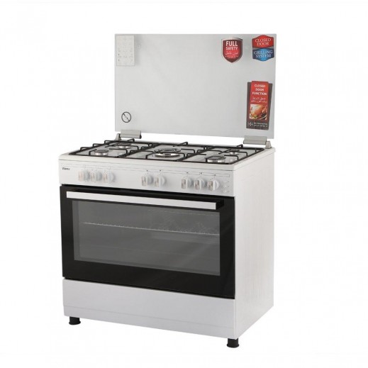 Buy Wansa 90x60 cm 5 Burners Free Standing Gas Cooker - White ...