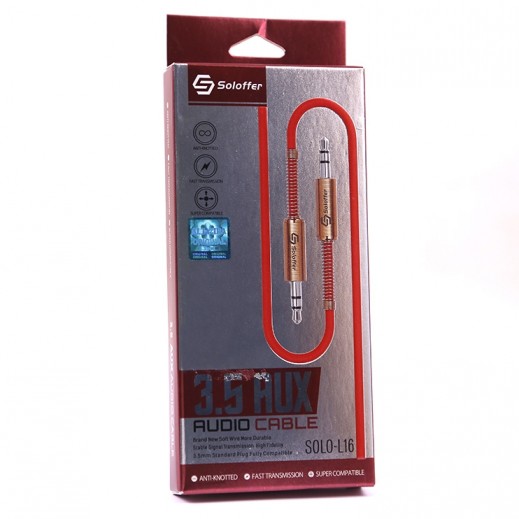 Soloffer AUX Cable 1M - Red | توصيل Taw9eel.com