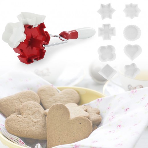 اشتري Rolling Cookie Cutter with 8 Interchangeable Cutters | توصيل ...
