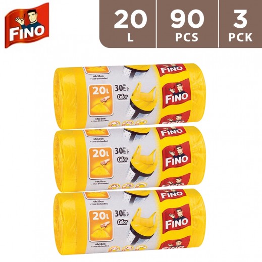 اشتري Fino Coloured Garbage Bag 20 L - 3 x 30 Pieces | توصيل Taw9eel.com
