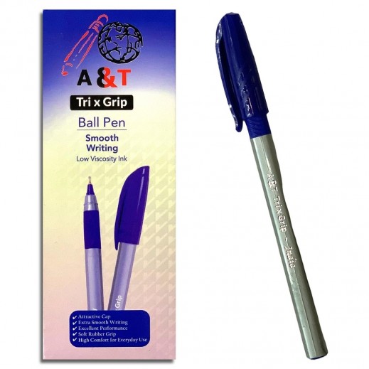 اشتري A&T Ball Pen Tri x Grip Pack of 10 Pens - يتم التوصيل بواسطة ...